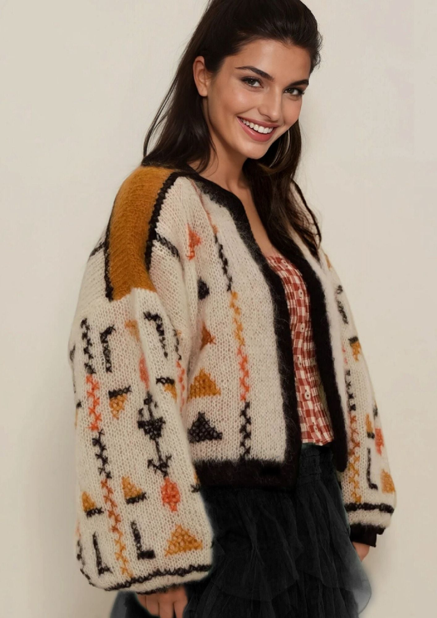 Yuki cross stitch jacket earth Preorder